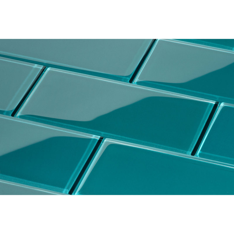 Giorbello 3 X 6 Glass Subway Tile In Dark Teal And Reviews Wayfair